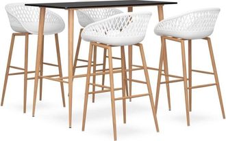 vidaXL 5-tlg. Bar-Set Schwarz und Weiß Vidaxl