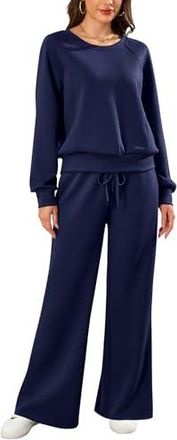 SHEKINI Survetement Femme Ensemble de Surv&ecirc;tement Deux Pi&egrave;ces &agrave; Manches Longues et Col Rond Jogging Ensembles Sports Haut et Large Pantalon Droit