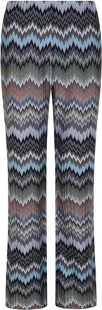 Missoni Femme, Pantalons, Multicolore, Taille: 36 FR Pantalon &Eacute;vas&eacute; en Viscose &agrave; Chevrons et Motifs Serpent
