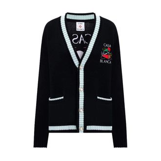 Casablanca Femme, Pulls, Noir, Taille: 42 FR Casa Mountain Temple Cardigan