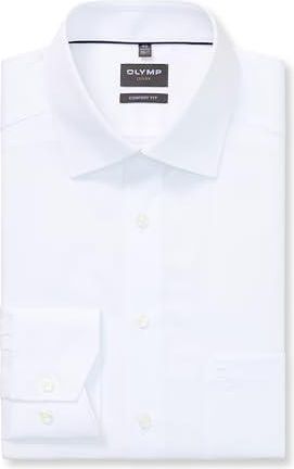 Olymp Luxor Chemise &agrave; manches longues pour homme, jacquard, 466 Comfort Fit 20,13 New Kent, Blanc 00, 43