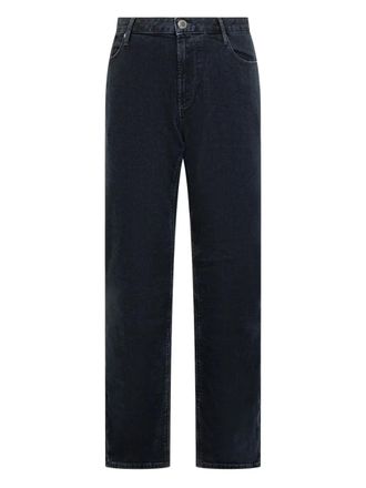 Emporio Armani jean &agrave; plaque logo - Bleu
