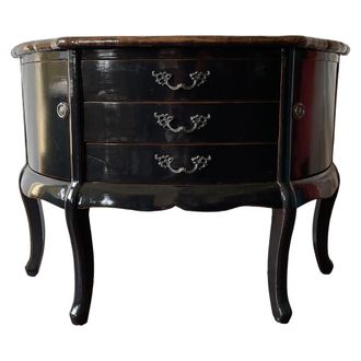 Wanderlust Deco Anrichte aus Holz, schwarz, handbemalt, 115 x 45 x 83 cm