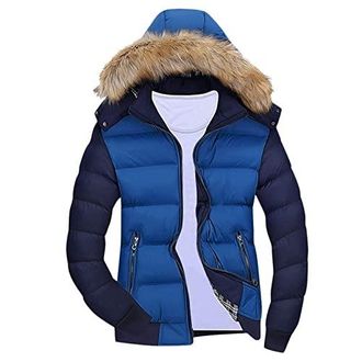 Generic Veste &agrave; manches longues et col &agrave; capuche pour homme - Couleur assortie - Automne et hiver - 2026, bleu, 4XL