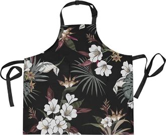 LDIYEU G&auml;nsebl&uuml;mchenbaumblattpflanze Sch&uuml;rze K&uuml;chensch&uuml;rze Kochsch&uuml;rze mit 2 Tasche Verstellbarer Sch&uuml;rzen Latzsch&uuml;rze f&uuml;r Frauen M&auml;nner Chef Kellnerin