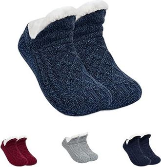Generic BCQTD Chaussettes pelucheuses pour homme et femme, chaussettes dhiver &eacute;paisses et confortables, antid&eacute;rapantes, chaudes avec antid&eacute;rapantes, cadeau po