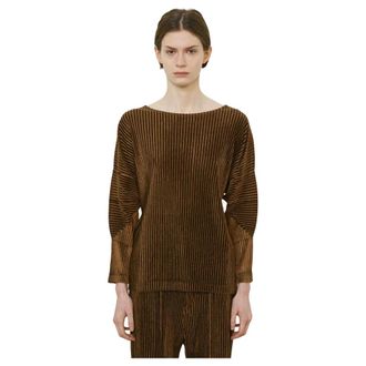 Meimeij Femme, Tops, Brun, Taille: 32 FR Haut &agrave; Manches Longues