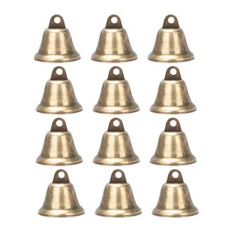 DOITOOL Vintage Bastelglöckchen 25 Stück Kleine 38mm Metallglöckchen mit Aufhängung Selbstgemacht Windspiel Zubehör für Weihnachts Garten Dekoration