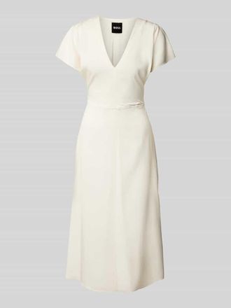 HUGO BOSS Midikleid mit V-Ausschnitt Modell Dieshana