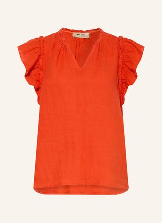 Mos Mosh Mos Mosh Blusenshirt Mmtea Aus Leinen Mit R&uuml;schen orange