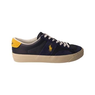 Ralph Lauren Homme, Chaussures, Bleu, Taille: 41 EU Baskets en daim marine et cuir