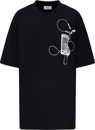 Off-white Homme, Tops, Noir, Taille: XS T-shirt col rond avec flèche