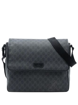Gucci 2016-2025 GG Supreme Flap Messenger Bag crossbody bag - Gris