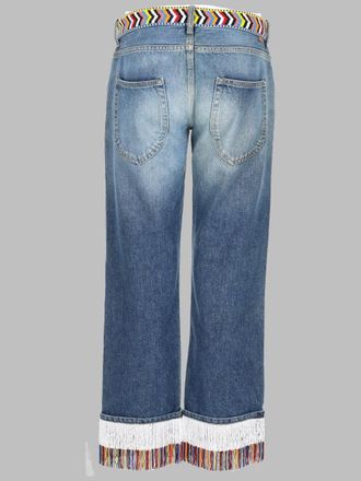 Alanui Bead-Embellished Cotton Jeans - Blue