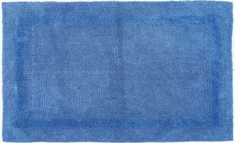 Homescapes Großer Badvorleger blau, XXL Badematte 70x120 cm, Baumwoll-Badteppich Premium mit Wende-Design