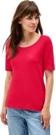 Cecil 3116304 T-Shirt de Couleur Unie, Rouge Pomme glacé, S Femmes