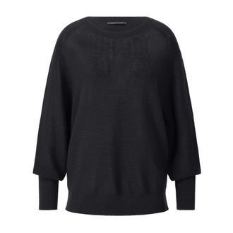 Luisa Cerano Femme, Pulls, Bleu, Taille: 46 FR Pull en Crêpe de Coton avec Structure en Liens