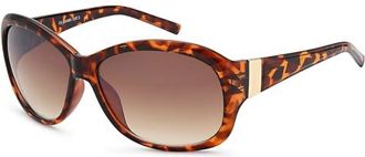 styleBREAKER Lunettes de soleil oversize pour femmes en forme de papillon avec décoration en métal sur la branche, verre dégradé 09020062, Monture marron demi/verr