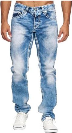 Generic Jean Homme Jeans Homme Pantalon en Jean D&eacute;contract&eacute; Stretch Confortable - Coupe Casual Tendance avec &Eacute;lasticit&eacute; pour Usage Quotidien