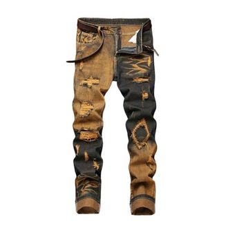 Generic Jean Homme Jean Homme Regular Jeans Homme Toutes Les Saisons Slim Blocs de Couleur - Pantalon Long Extensible Toutes Saisons, Confort et Style Assur&eacute;s