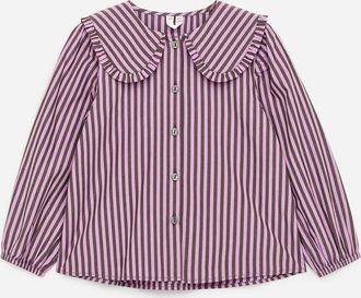 Arket Bluse Mit R&uuml;schenkragen -Lila