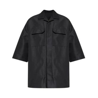 Rick Owens Homme, Chemises, Noir, Taille: L Chemise Oversize Manches Courtes