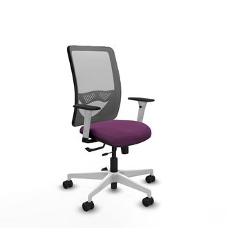 Piqueras y Crespo Violetter Schreibtischstuhl Zulema mit wei&szlig;en und schwarzen Armlehnen, h&ouml;henverstellbare Lendenwirbelst&uuml;tze, ausgestattet mit Syncro/Traslack und Schn