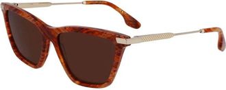 Victoria Beckham Femme, Accessoires, Brun, Taille: ONE Size Lunettes de soleil classiques &agrave; monture en ac&eacute;tate