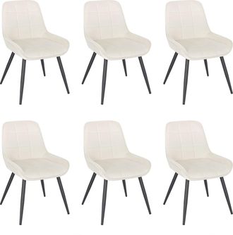 Woltu Esszimmerstühle 6er Set, Polsterstuhl Samt, Küchenstuhl gepolstert, Akzentstuhl für Wohnzimmer Schlafzimmer Küche, ergonomischer Stuhl mit Rückenlehne