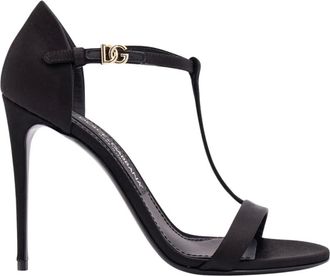 Dolce & Gabbana Femme, Chaussures, Noir, Taille: 38 EU Sandales Keira &agrave; bride en T