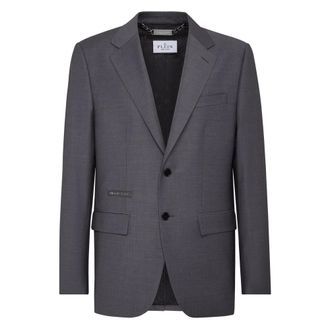 Philipp Plein Wool Blazer LS - - Jackets - Herren - Grau - L