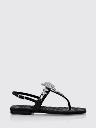 Philipp Plein Tongs en cuir avec talon bas et bride de cheville