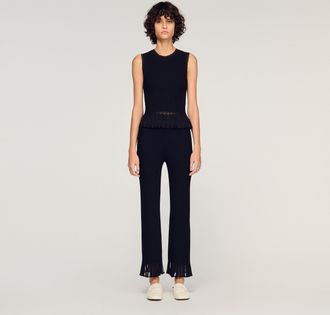 Sandro Pantalon volant&eacute; en maille