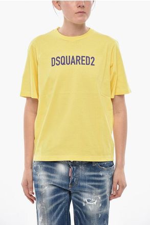 Dsquared2 Crewneck T-Shirt EASY FIT in Solid Color with Contrast Logo size S