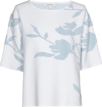 Marie M&eacute;ro Femme, Pulls, Bleu, Taille: 44 FR Terry Flower Sweater