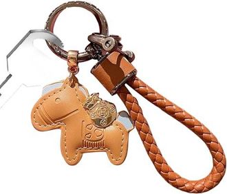 Generic Porte-cl&eacute;s ann&eacute;e du cheval 2026, pendentif de sac en cuir | Pendentif sac &agrave; dos du Nouvel An | pour adolescents et adultes, amateurs de culture, voyag