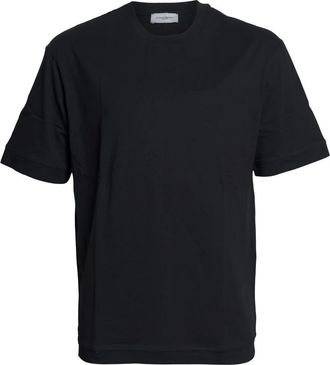 Paolo Pecora Homme, Tops, Noir, Taille: L T-shirt &agrave; manches courtes en jersey