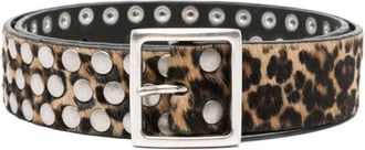 Golden Goose Femme, Accessoires, Brun, Taille: 85 CM Leo Studded Leather Belt