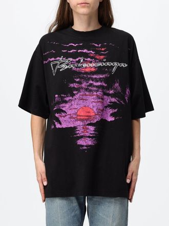 Balenciaga T-shirt oversize en coton avec logo imprim&eacute; contrastant
