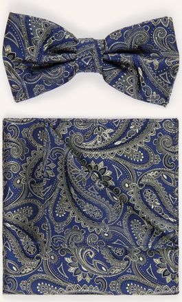 Prince Bowtie Prince Bowtie Set: Fliege Und Einstecktuch blau