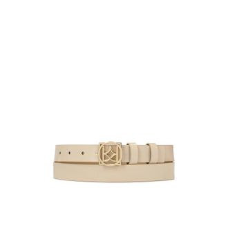 Kazar Femme, Accessoires, Beige, Taille: 90 CM Ceinture en cuir clair avec une boucle frappante