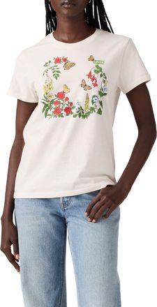 Levi's Damen The Perfect Tee T-Shirt, Rose Garden Bw Art O, XL