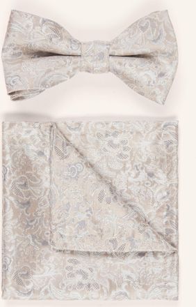 Wilvorst Wilvorst Set: Fliege Und Einstecktuch beige