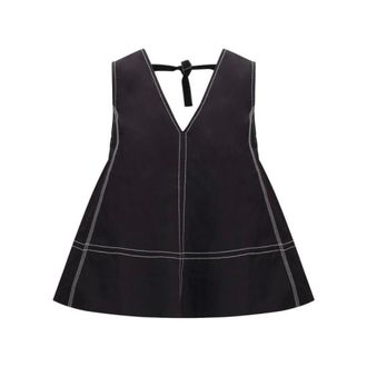 Ganni Femme, Tops, Noir, Taille: 40 FR Top A-line en coton