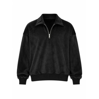 Song for the Mute Klassischer Kragen Pullover mit Rei&szlig;verschluss - - Sweatshirts & Hoodies - Herren - Schwarzk - M