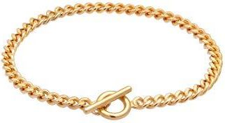 Elli Bracelet Bracelet Chaîne Basic avec fermeture à barre en argent 925 sterling plaqué or pour femmes