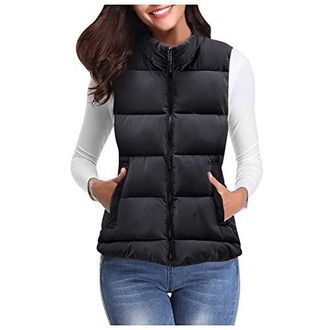 Generic Gilet dhiver chaud et &eacute;pais rembourr&eacute; sans manches pour femme, Noir, XXL