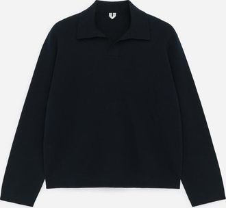 Arket Poloshirt Aus Baumwolle Und Seide -Blau