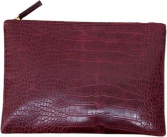 Yarnow Sac Pochette Femme PU Effet Alligator R&eacute;sistant et Capacit&eacute; Spacieuse pour T&eacute;l&eacute;phone et Accessoires &Eacute;l&eacute;gant Sac &agrave; Main Enveloppe Rouge Fonc&eacute;