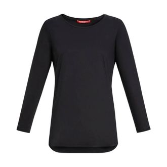 Marina Rinaldi Femme, Tops, Noir, Taille: 40 FR Élégante Chemisier Noir en Coton